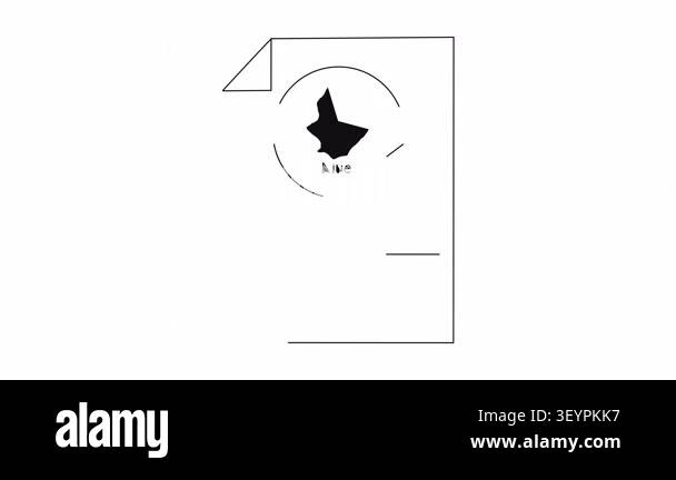 A simple line drawing of a document with a circular arrow surrounding a ...
