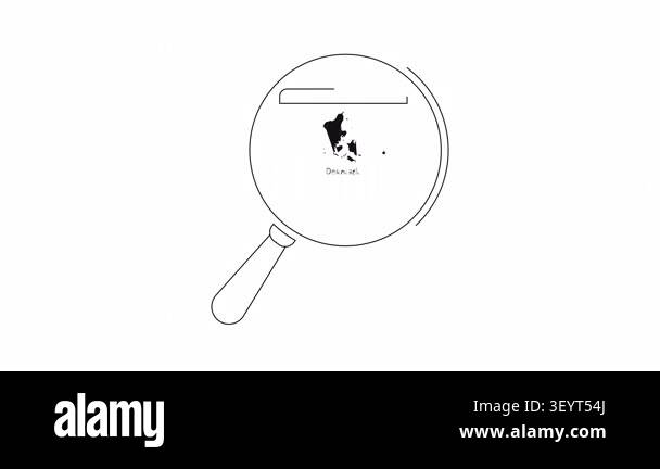 Outline illustration of a magnifying glass inspecting a computer ...