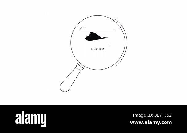 A line art animation depicts a magnifying glass hovering over a ...