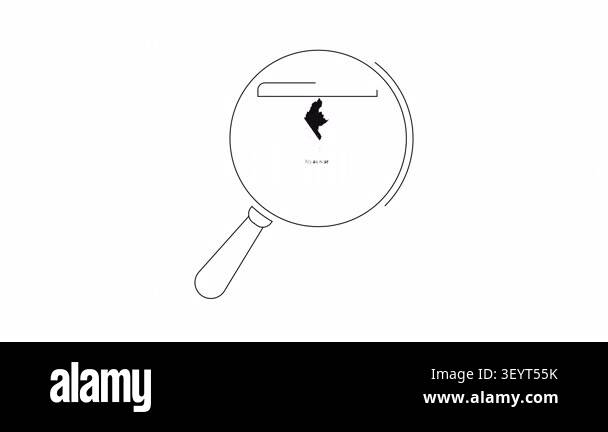 An animated outline of a magnifying glass moving over a computer screen ...