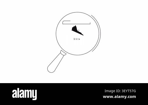 A line art illustration features a magnifying glass positioned over a ...