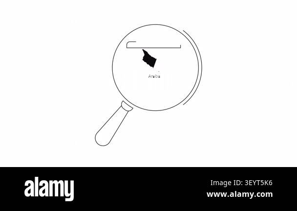 A simple line drawing of a magnifying glass focused on a computer ...