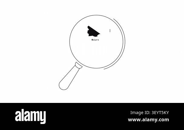 A simple line drawing of a magnifying glass focusing on a document that ...