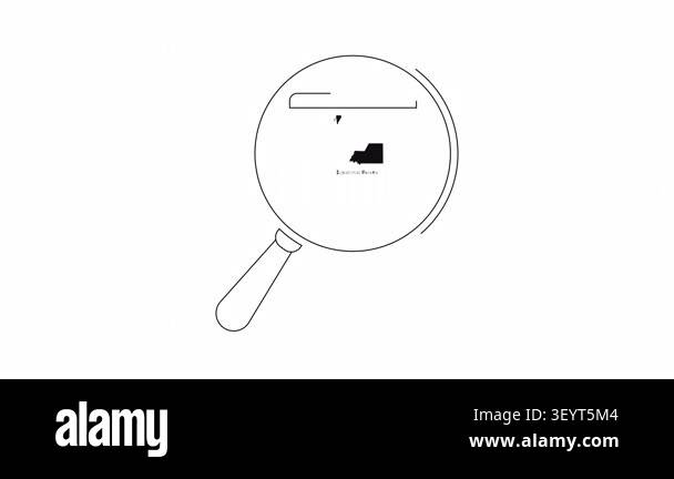 A magnifying glass is focused on a computer monitor displaying charts ...