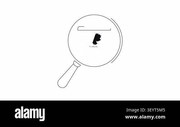 A minimalist line drawing shows a magnifying glass focused on a ...