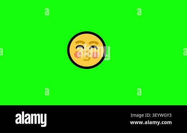 Isolated smiley element on chroma key green screen background with ...