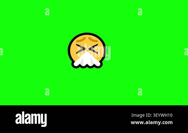 High quality 4K cartoon footage on green screen background with smooth ...