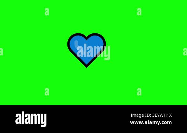 Seamless heart animation on chroma key green screen background ...