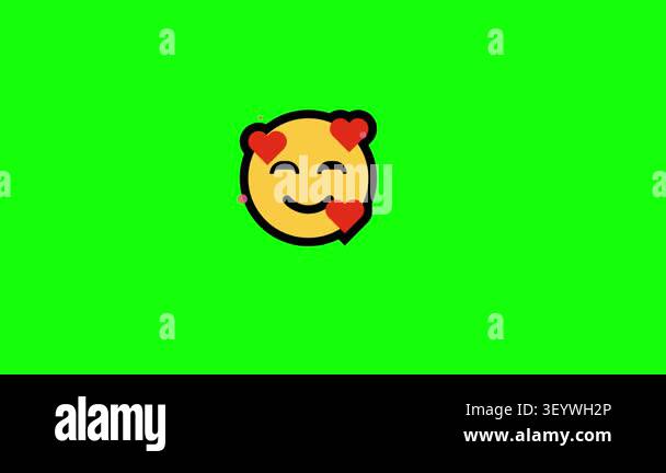 Seamless cartoon animation on chroma key green screen background ...