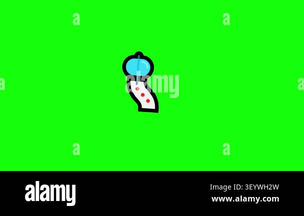High quality 4K cartoon footage on green screen background with natural ...