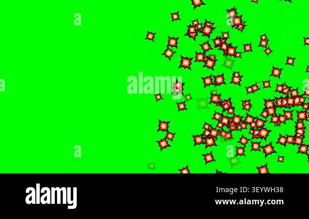 Seamless stars animation on chroma key green screen background ...