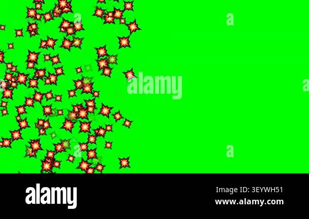 Seamless stars animation on chroma key green screen background ...