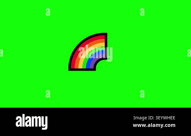green rainbow flag icon isolated on black background. minimalism ...