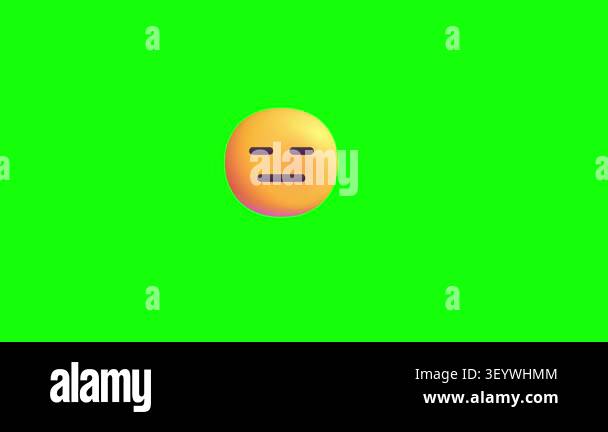 Isolated smiley element on chroma key green screen background with ...