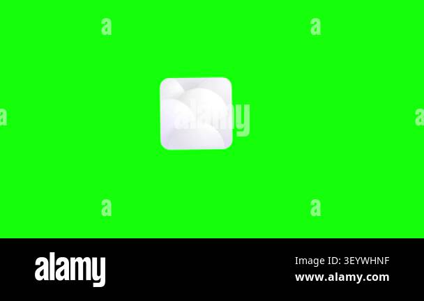 Isolated square element on chroma key green screen background with ...