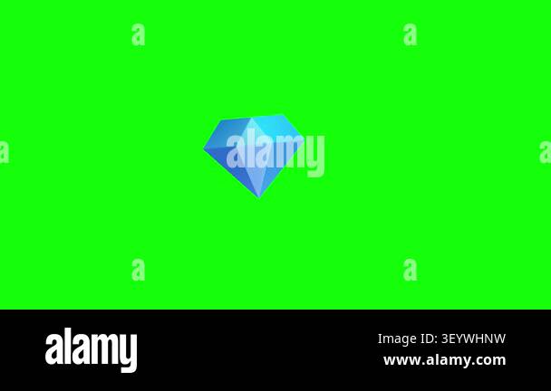 Stunning diamond with gentle motion isolated on chroma key green screen ...