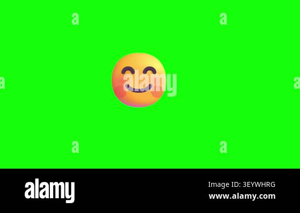 Isolated smiley element on chroma key green screen background with ...