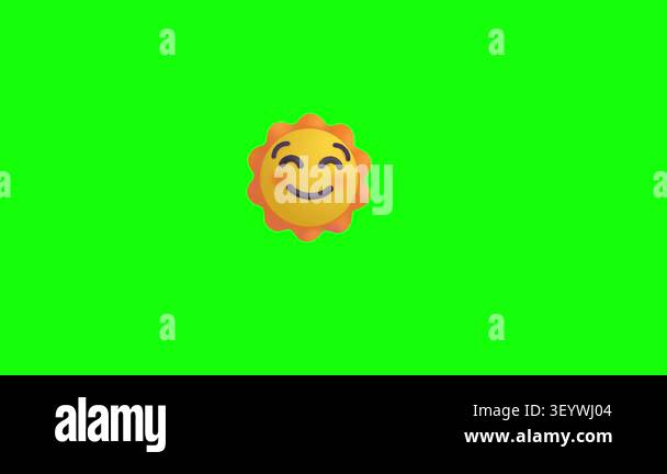 Seamless smiley animation on chroma key green screen background ...