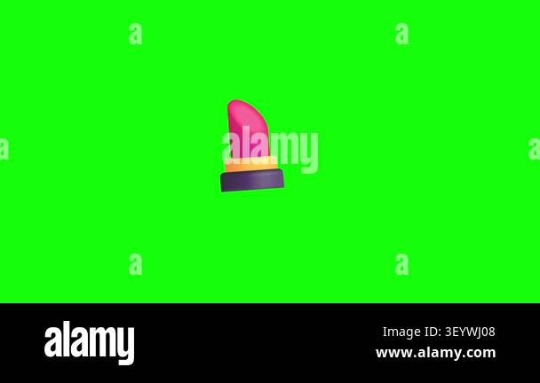Seamless lipstick animation on chroma key green screen background ...