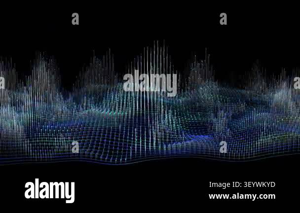 Abstract Big Data complex surface graph animation. Quantum computing ...