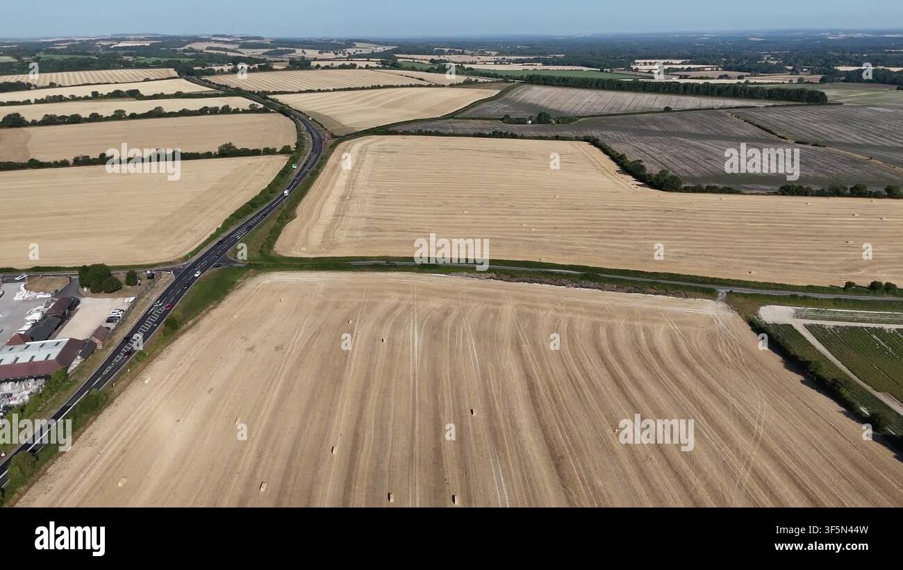 Drone Footage Shows Scorched Landscape In England Stock Video Footage