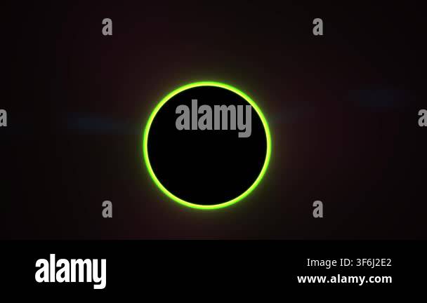 Glowing neon green circle on dark background Stock Video Footage - Alamy