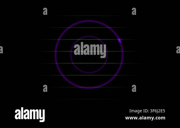 Glowing neon circle grid pattern on black background Stock Video ...