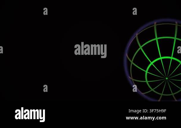 Neon green grid globe on black background Stock Video Footage - Alamy