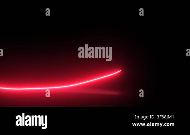 Abstract bright neon red energy light disco heart with reflections ...