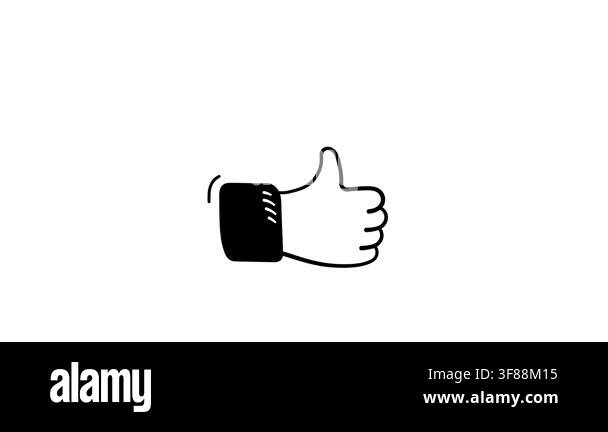 Thumbs up animated icon showing customer satisfaction or positive ...