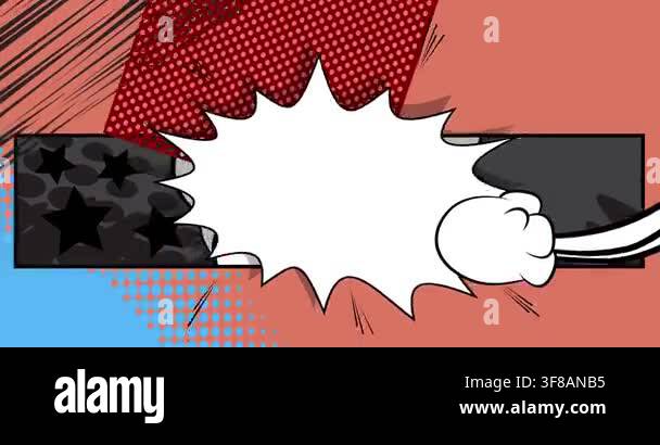 Cartoon background animation, comic book backdrop video. Retro comics ...