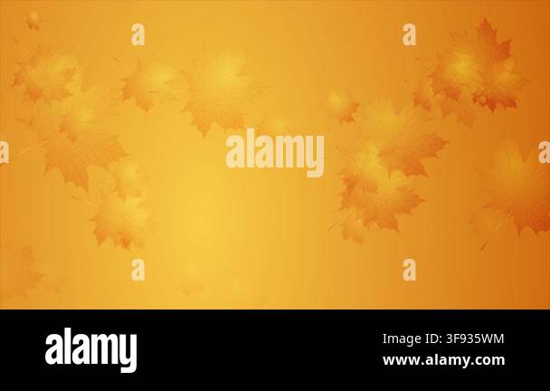 Golden orange minimal autumn background with maple leaves. Seamless ...
