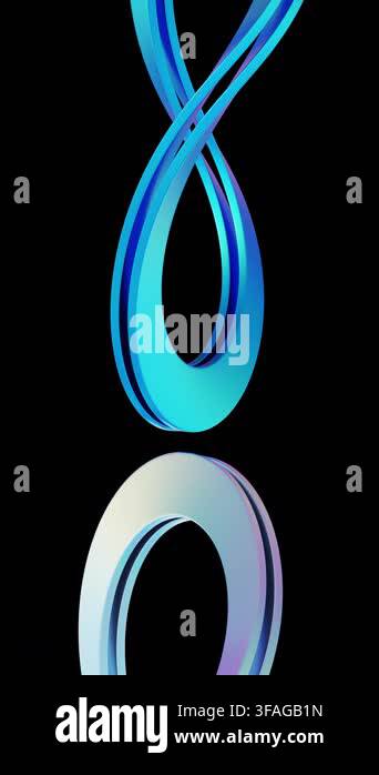 A vibrant blue infinity symbol design against a black backdrop Stock ...