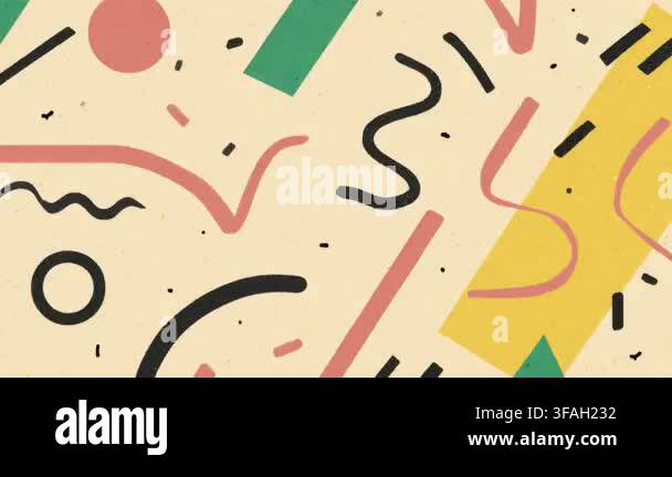 Abstract geometric pattern background with colorful hand drawn shapes ...