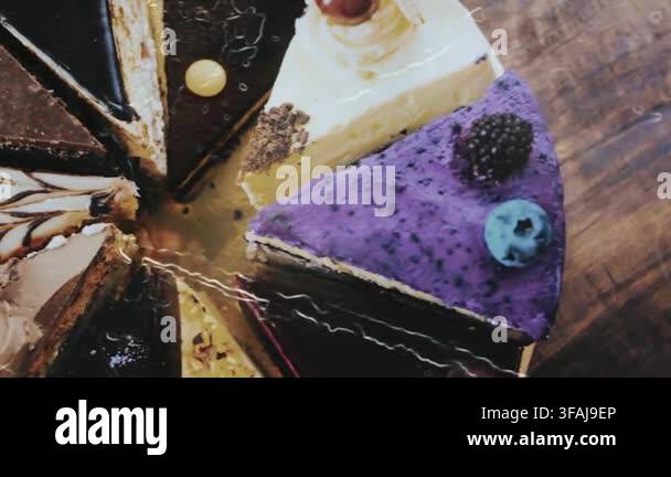 Warm top down recipe styling individual cakes for a bakery display ...