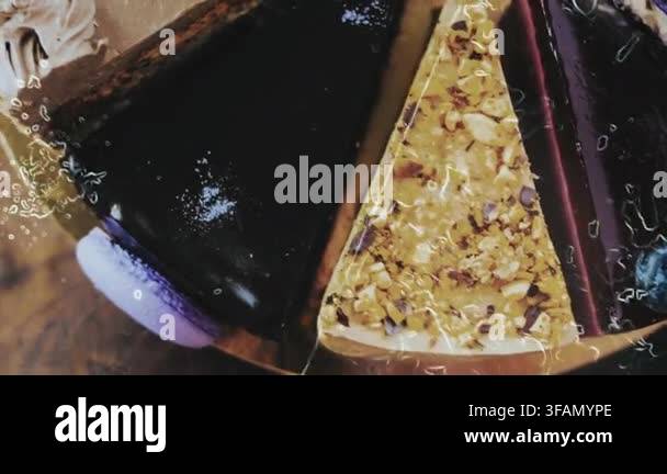 Crafted top down recipe styling individual cakes for a bakery display ...