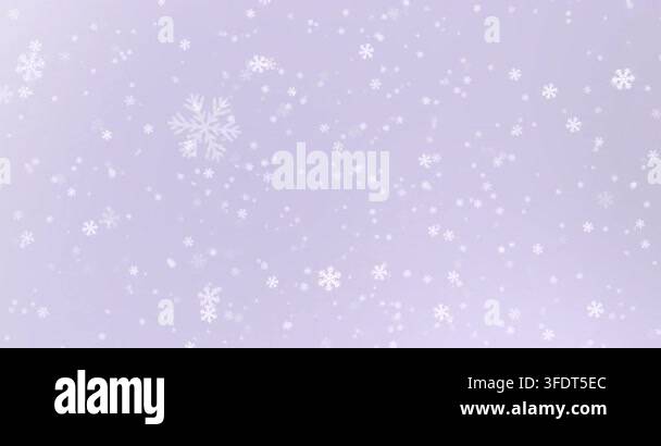 Falling snowflakes on light purple background, winter snow. Seamless 4K ...