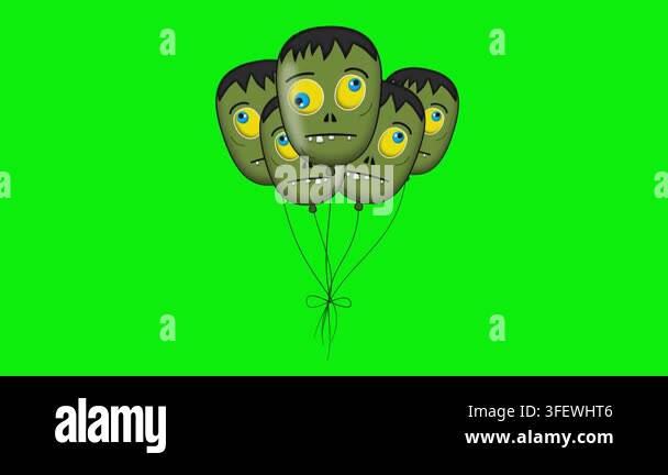 funny green balloon. vector illustration on black background Stock ...