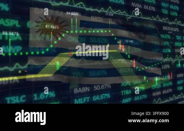 Animation Of Financial Data Processing Over Delivery Greece Global