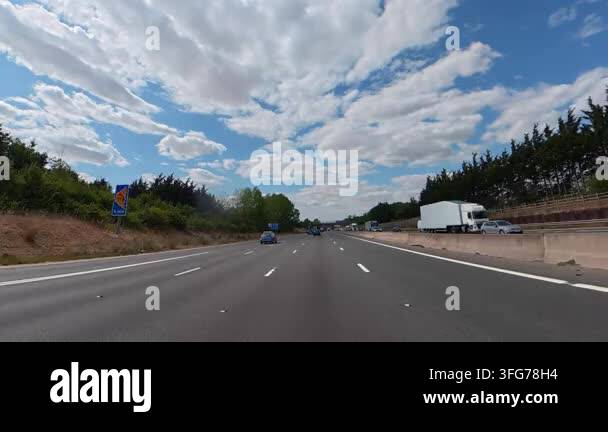 Car Roof Mounted Camera Footage Car Drive On English Roads And Streets