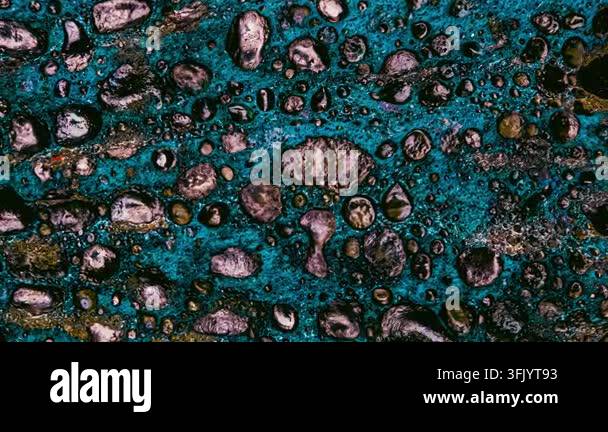 Close-up detailed view of a textured concrete surface featuring ...