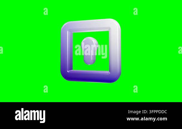 This 3D digital icon features a purple gradient square border ...