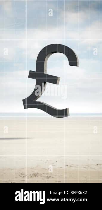 Animation of data processing over pound symbol. global business and ...