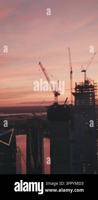 Vertical video: AERIAL: Manhattan, New York City High Rise Construction ...