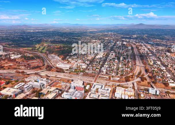 Scenery Of Modern San Diego California Usa Crossed By The Multi Lane