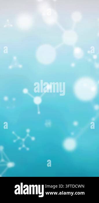 Digital animation of molecular structures floating against blue ...