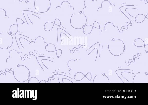 Seamless pattern with hand-drawn infinity symbols, wavy lines, and ...