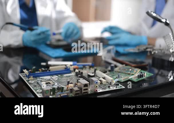 the technician repairing a computer in the lab Stock Video Footage - Alamy