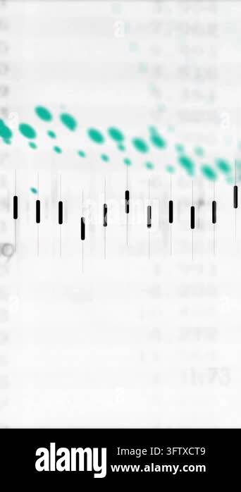 Animation of digital data processing over white background. Global ...