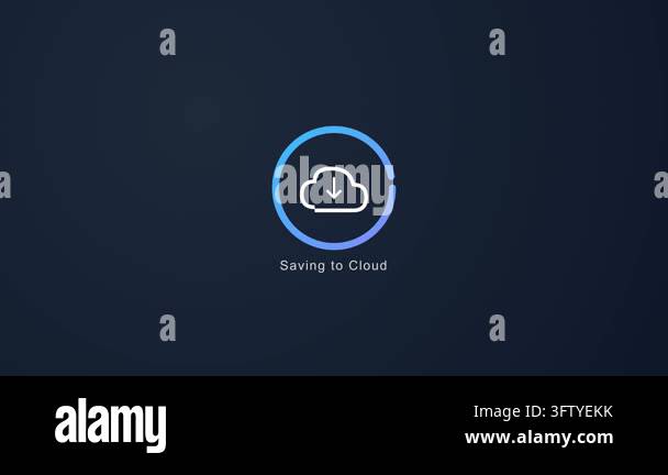 Cloud Storage Icon with Upload Symbol on Dark Background Stock Video ...